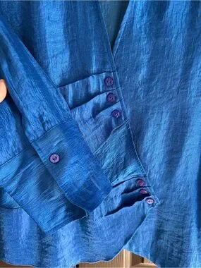 Simons | Jackets & Coats | Simons Vibrant Blue Asymmetric Petite Womens ...
